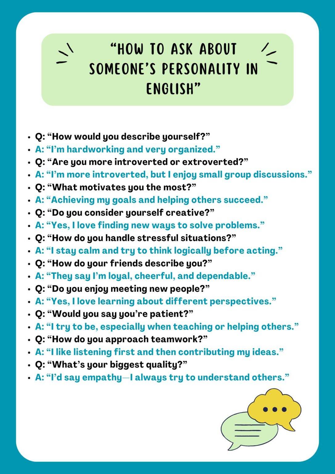 Personality Adjectives to Describe a Person – Learn English Language ...