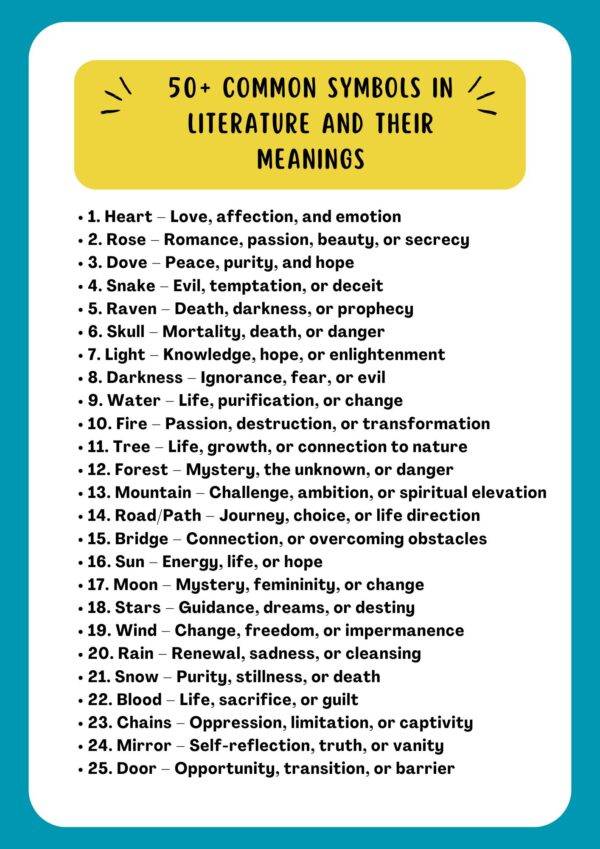 50+ Common Symbols in Literature: Unlock Hidden Meanings Amazing